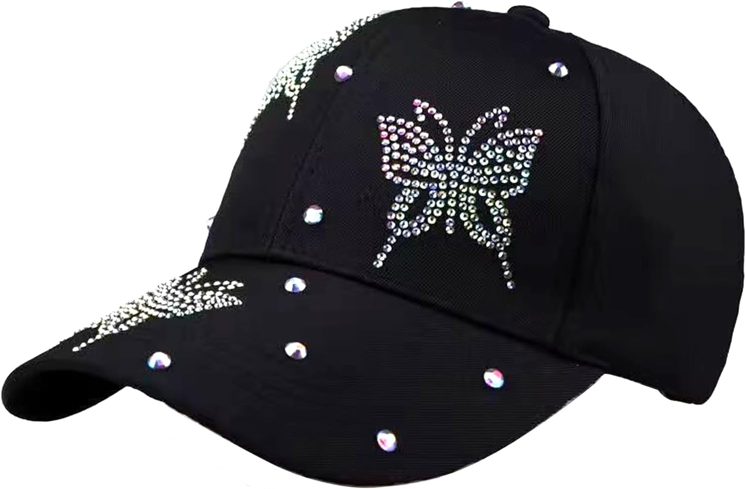 Shiny Rhinestone Baseball Cap for Women Girls Bling Baseball Hat ...