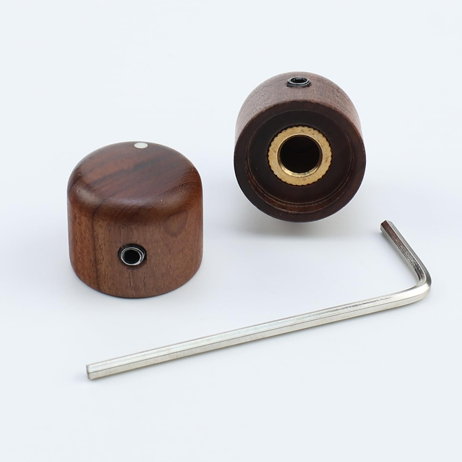 Amazon.com: OVSAL 2Pcs Brass-Hole Wood Guitar Knobs Electric Guitar ...