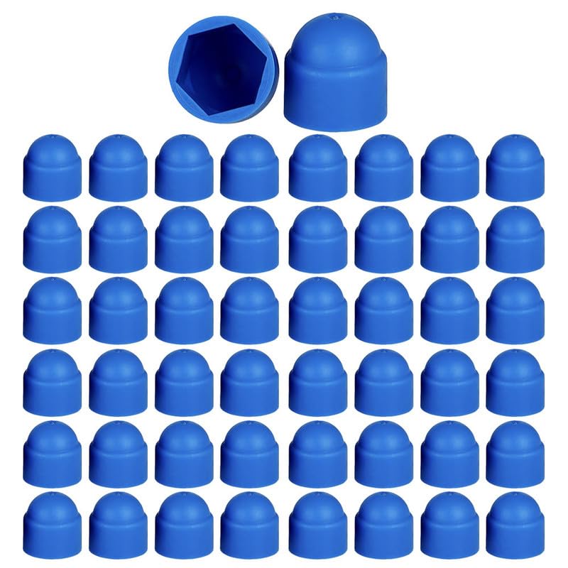 50 Pcs Hex Nut Cover, M12 Blue Bolt Dome Caps Covers, Plastic Dome Bolt ...