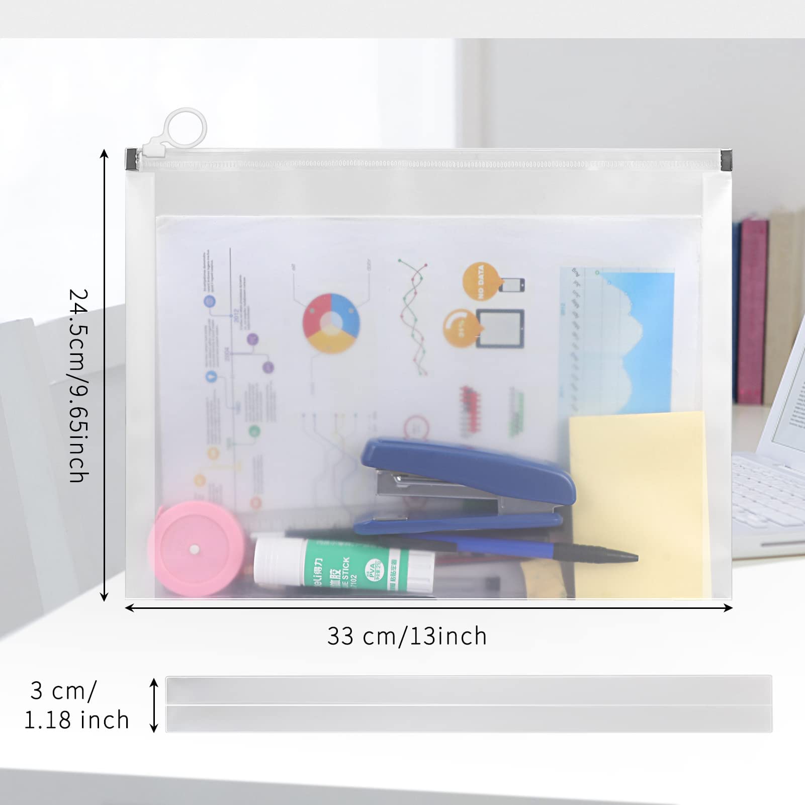 Snapklik.com : Toplive A4 Plastic Zipper Pouch,8 Pack A4 Expanding ...