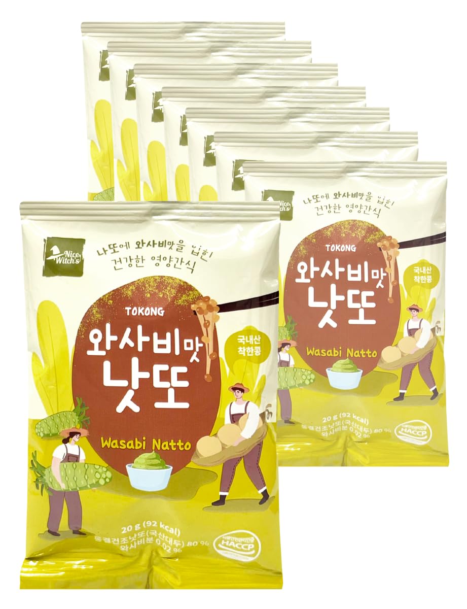 Amazon.com : [160g / 5.64oz] Freeze Dried Natto Beans Snack Wasabi ...