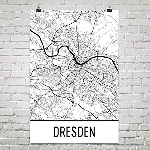 Dresden Map, Dresden Art, Dresden Print, Dresden Germany Poster ...
