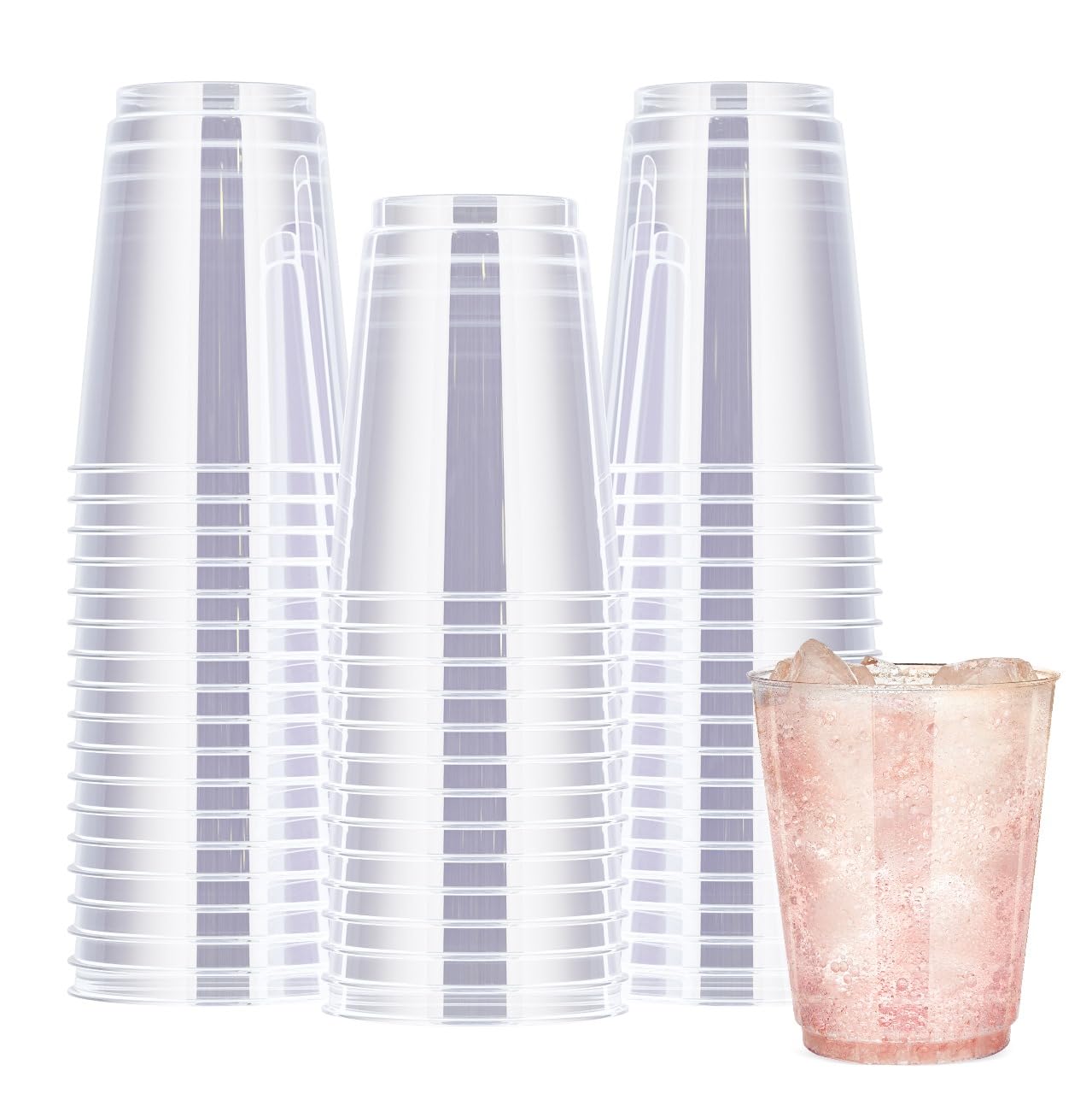 Amazon.com: R-kay Clear Plastic Cups, Heavy Duty 10 OZ Disposable cups ...