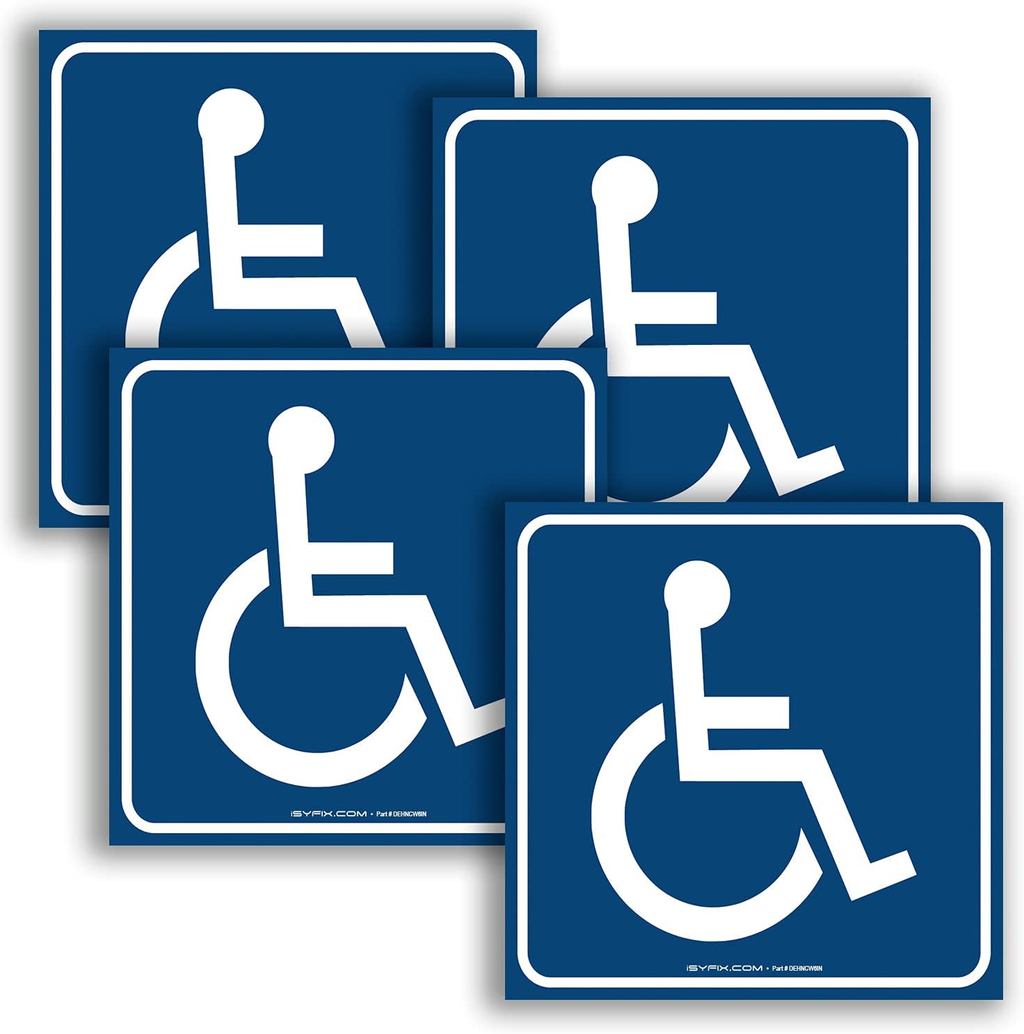 iSYFIX Handicap Signs Stickers Decal Symbol - 4 pack 6x6 inch - ADA ...