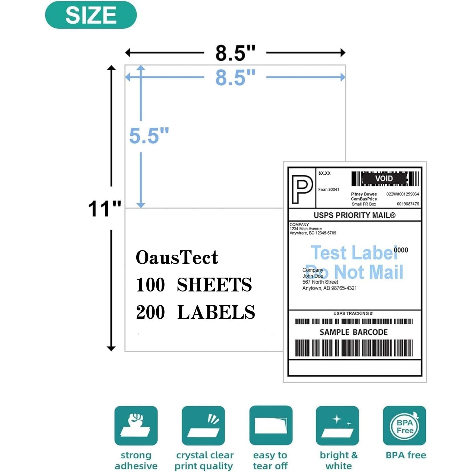 Snapklik.com : Half Sheet Shipping Labels Half Page Label Address ...