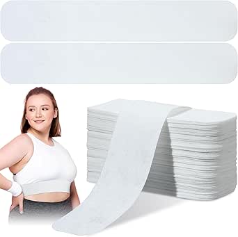 Cuffbow 100 Pcs Bra Sweat Liners Disposable Under Breast Sweat Absorber ...