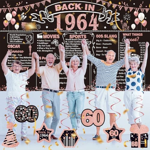Snapklik.com : 60th Birthday Decorations For Women,16PCS Back In 1964 ...