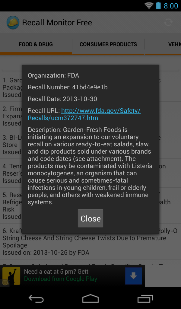 Recall Monitor Free - App on Amazon Appstore