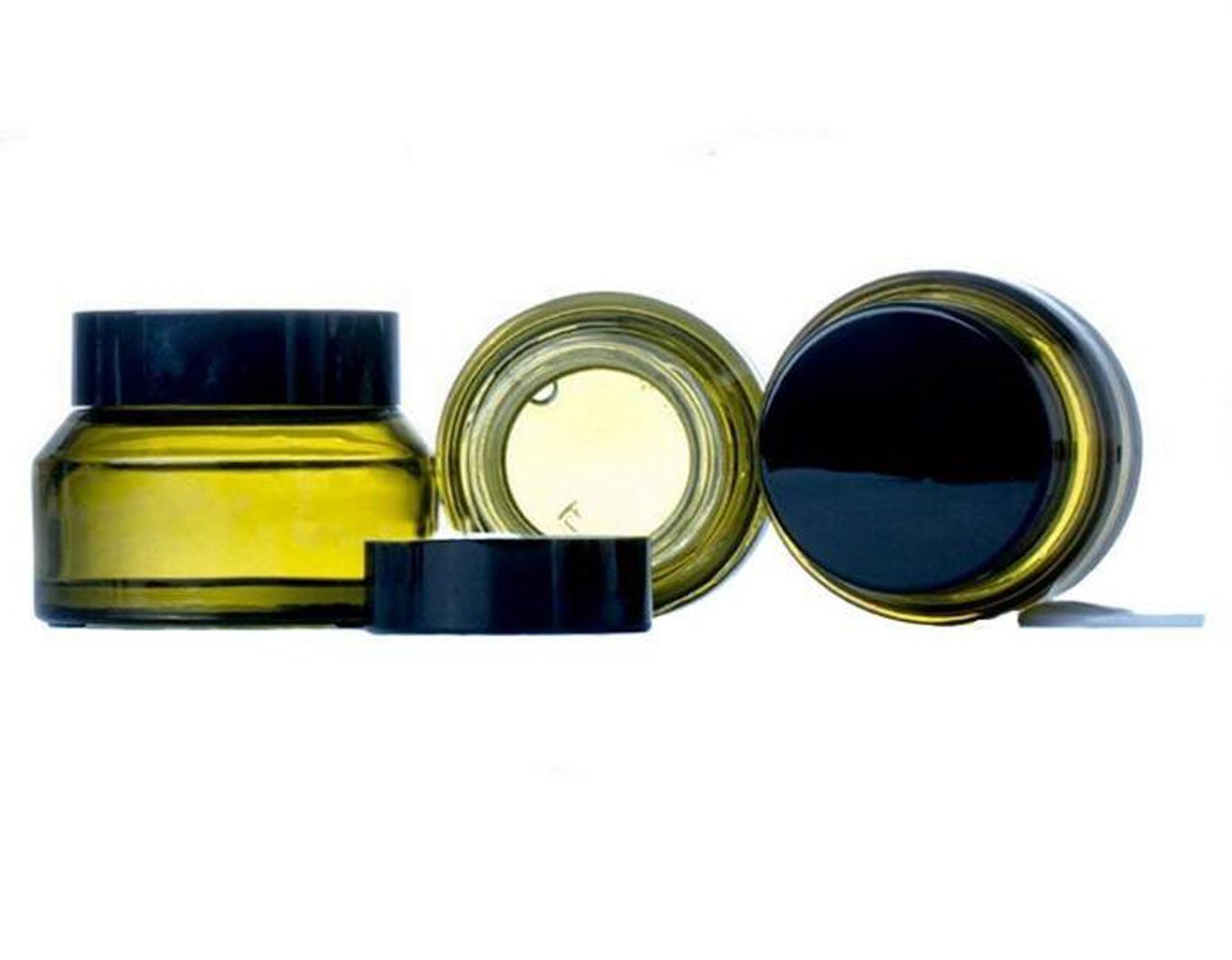 Amazon.com: 3PCS 15ML 0.5oz Green Glass Empty Refillable Cosmetic Cream ...