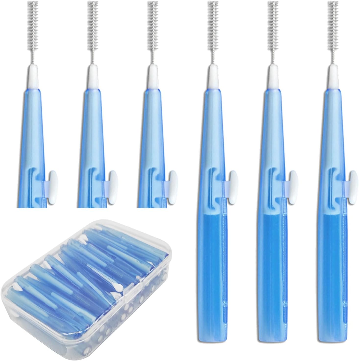 SKHAOVS 35 Stück Interdentalbürsten,Push-Pull Interdentalreiniger,0,7 ...