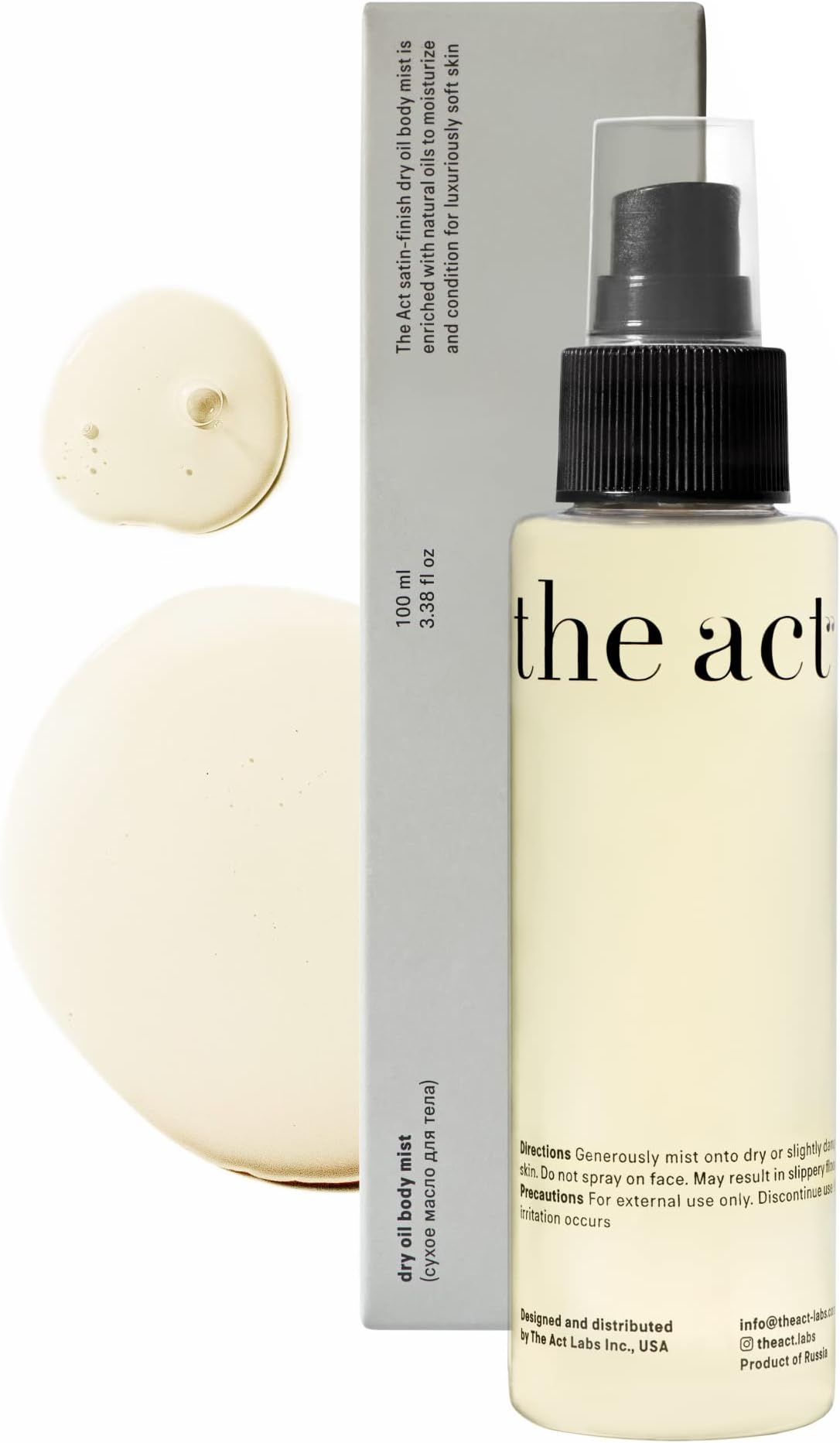 Amazon.com : The Act Dry Oil Body Mist – Moisturizing Dry Body Oil Mist ...