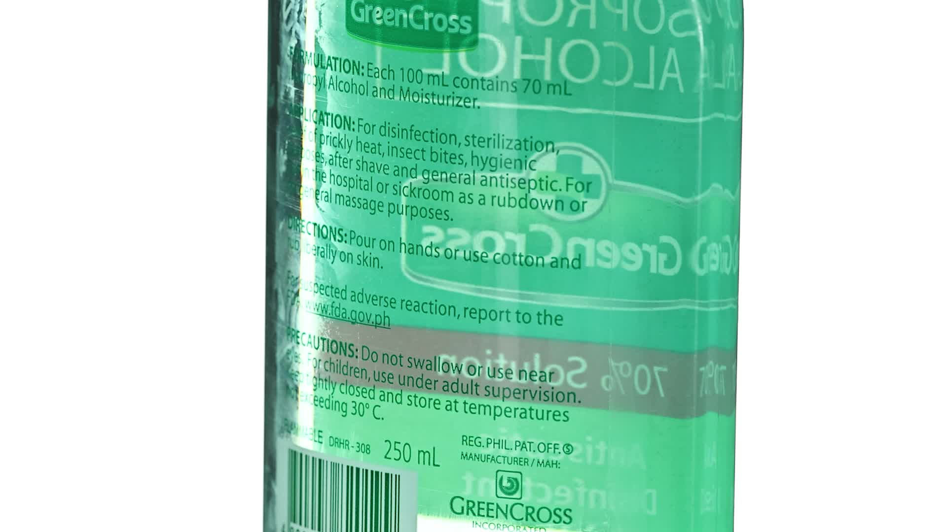 Green Cross Alcohol Ingredients