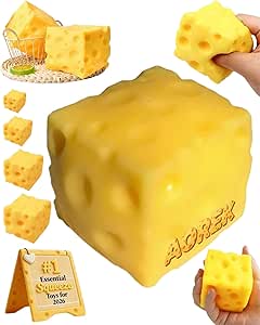 Amazon.com: Jumbo Cheese Squishy Big Giant Cube Block Slow Rising Large ...