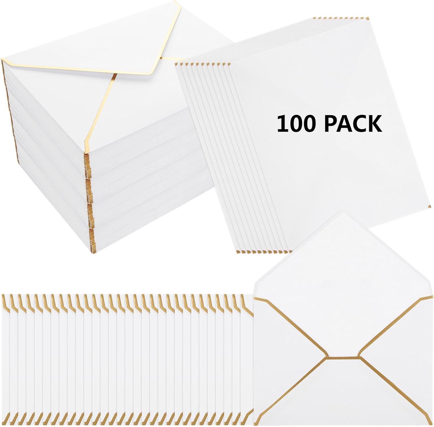 Amazon.com : WOPPLXY 100 Pcs Invitation Envelopes, 5x7 Inch Envelopes ...
