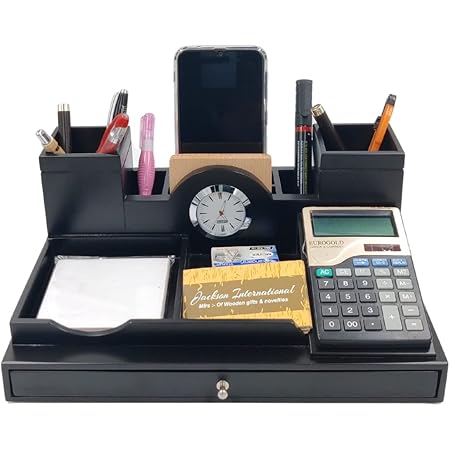 WOODHOUSE Wooden Pen Stand for Office Table & Study Table Stylish with ...