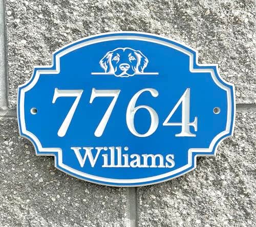 Amazon.com: Dog House Number Sign - Address Plaque with Retriever ...