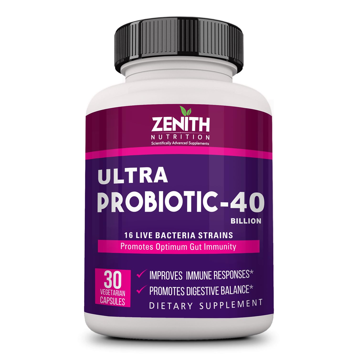 Zenith Nutrition Ultra Probiotic- 40 Billion CFU's - 16 strains- Best ...