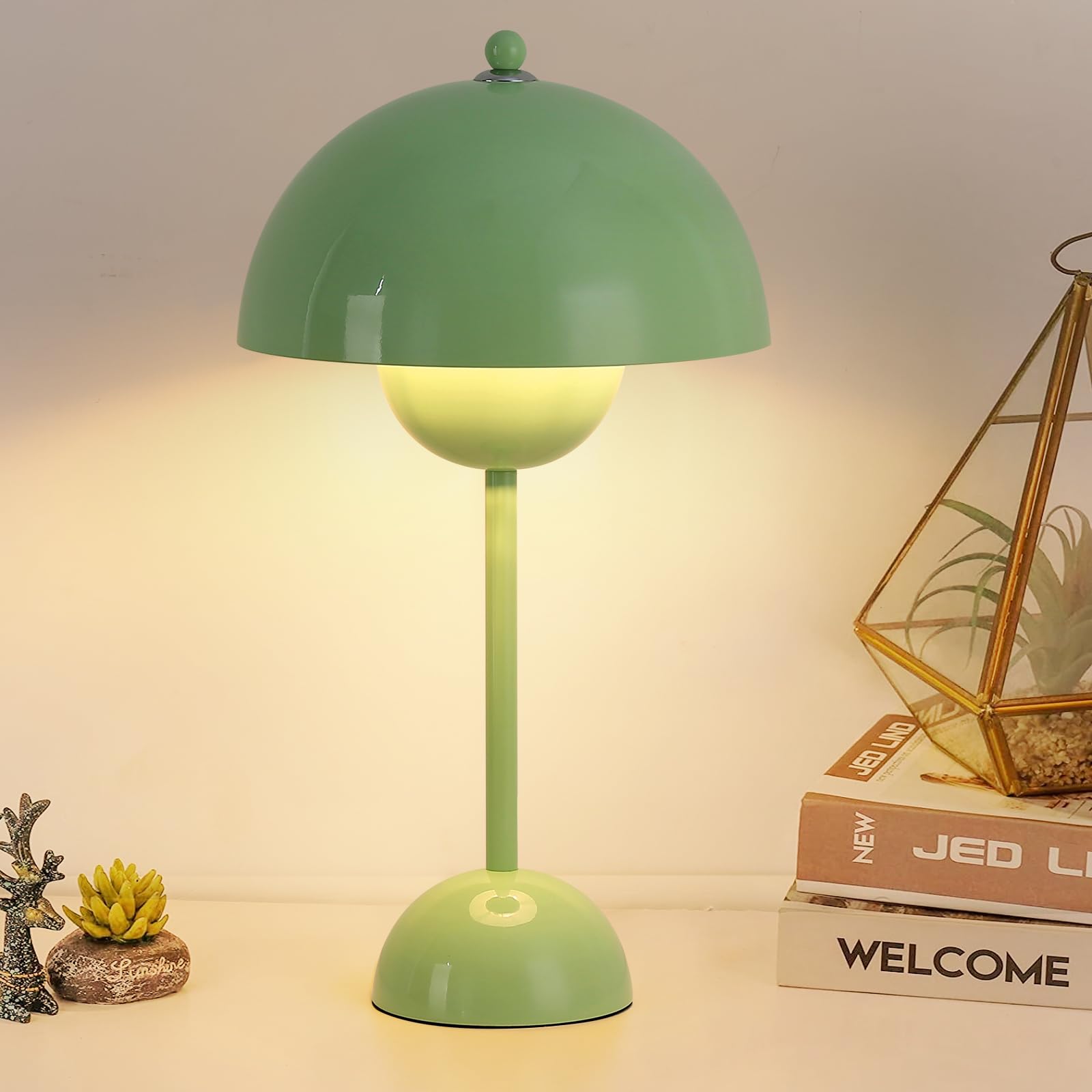 COSYLUX Modern Small Table Lamp for Bedroom, Cute Dome Shade Reflecting ...