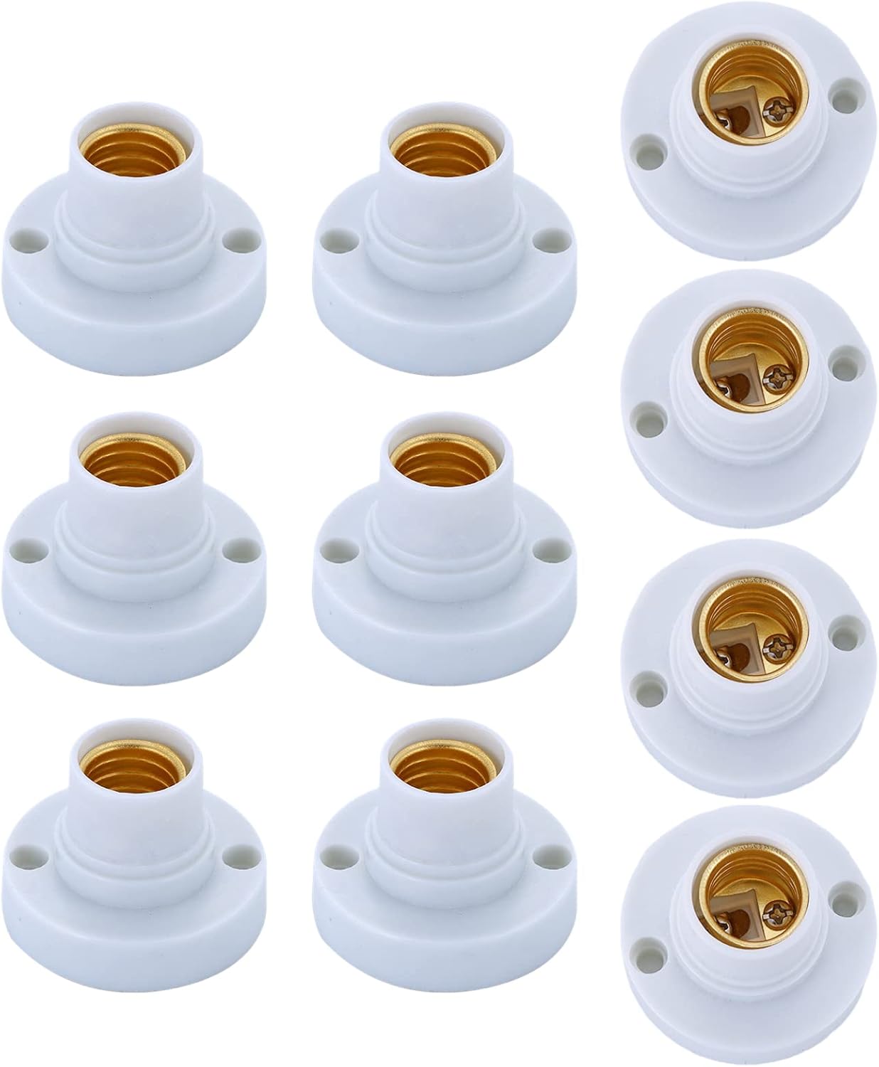 10Pcs Lamp Base, E14 Round Plastic Light Bulb Socket, Light Bulb Base ...