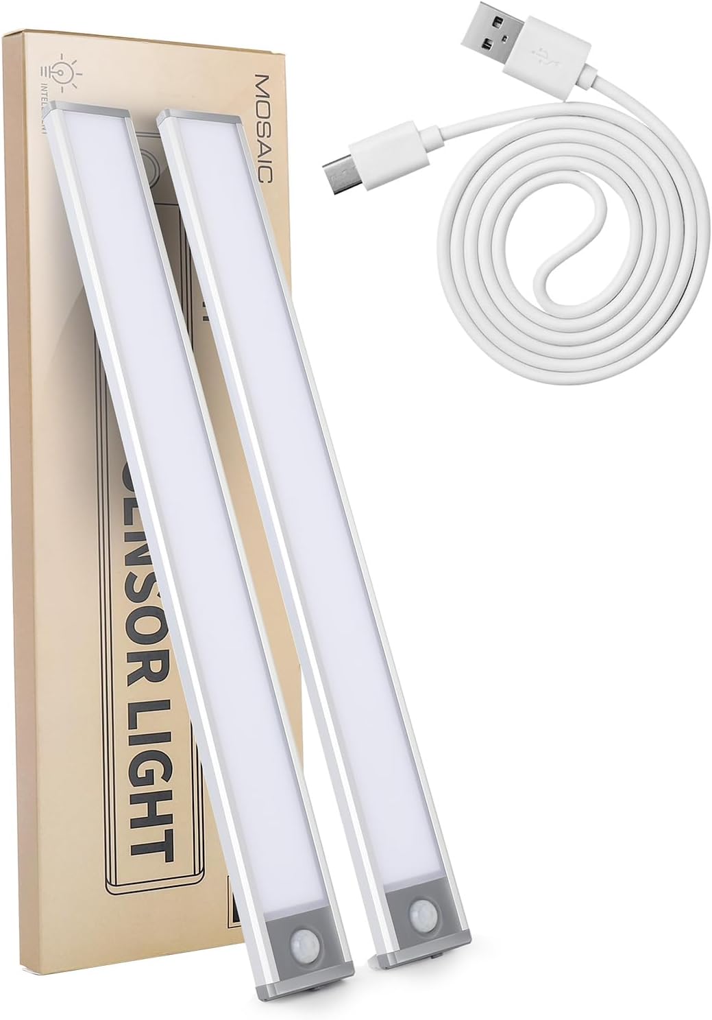 2 Pack Bright 70LED Rechargeable Closet Lights Motion Sensor Night ...