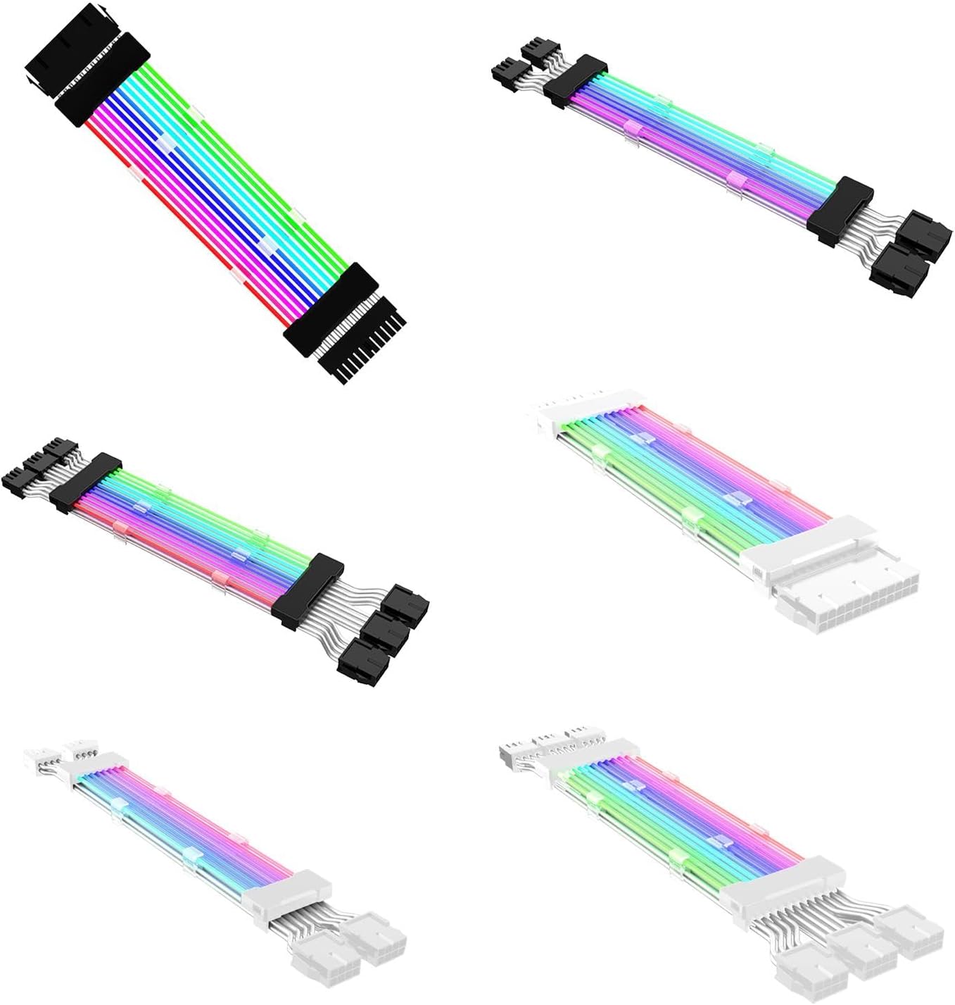 Sensei Mods- PSU Cable Extension Sleeved Custom Mod GPU PC Braided w ...