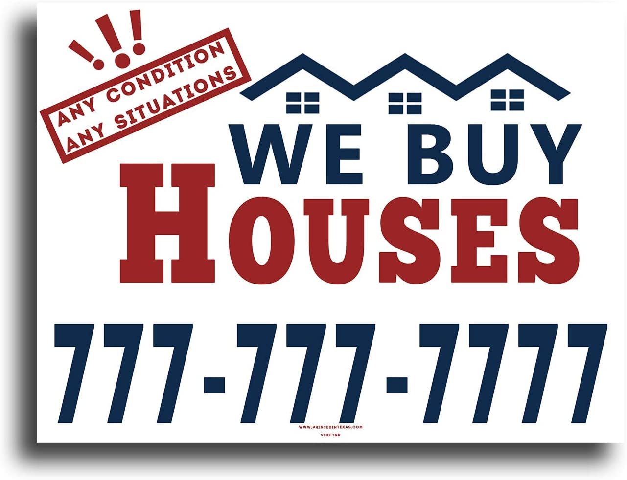 Amazon.com: Custom We Buy Houses Any Condition Any Situations - 24x18 ...