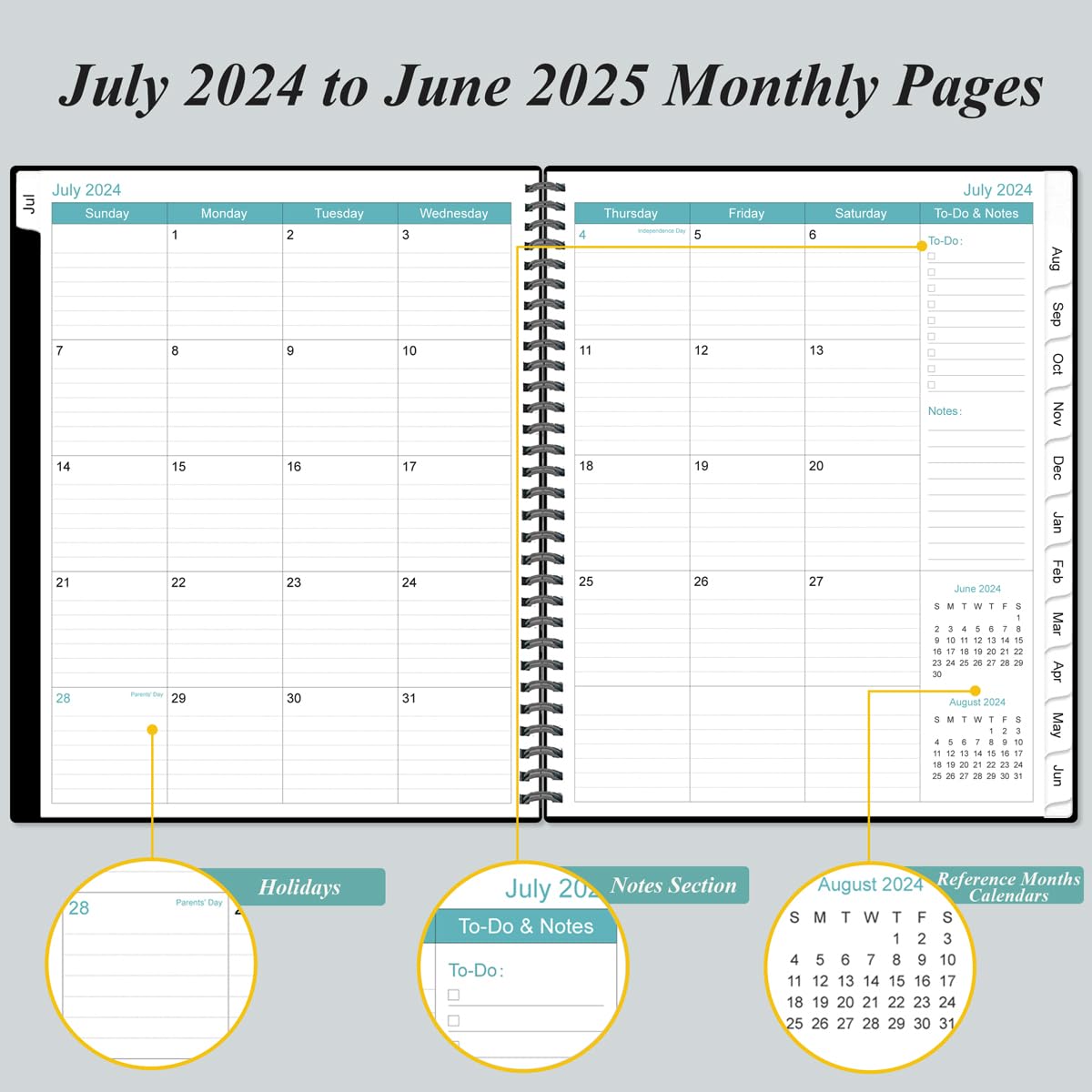 Snapklik.com : 2024-2025 Daily & Monthly Planner, One Page Per Day ...