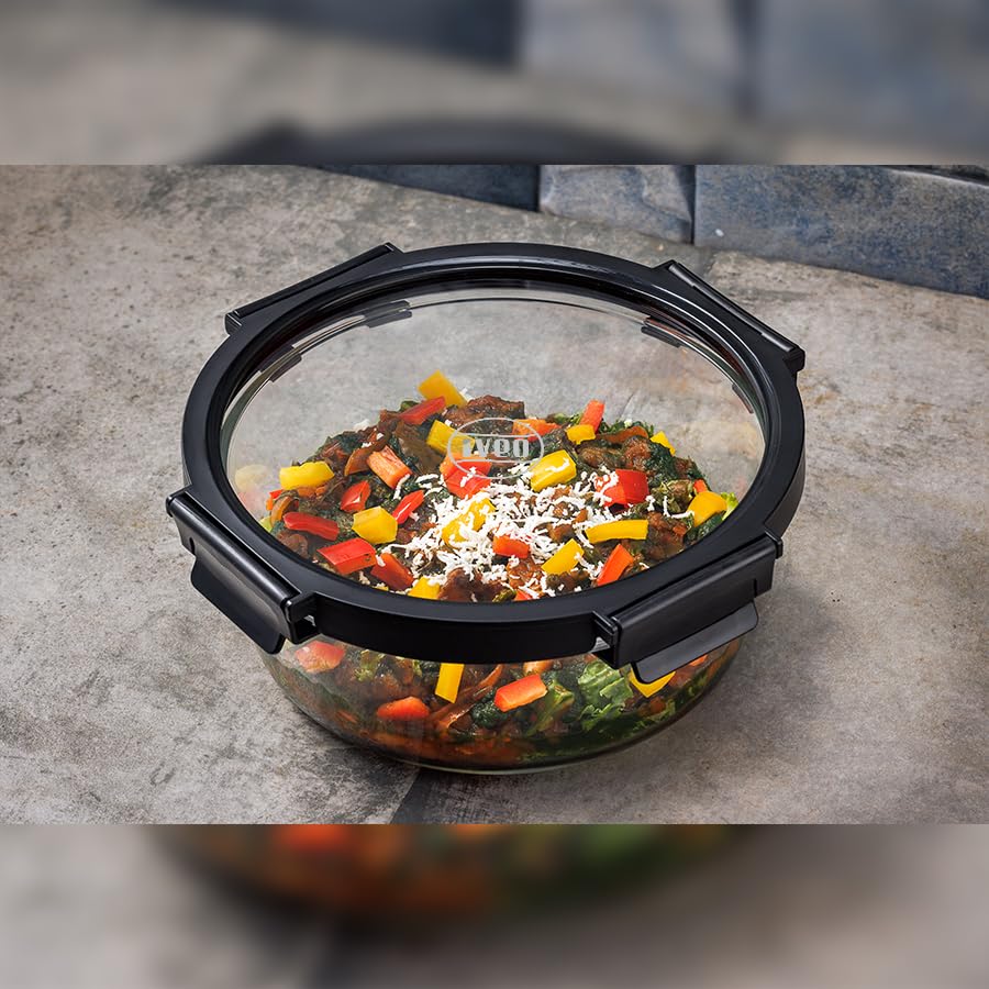 Buy Iveo Borosilicate Glass Container, Glass N Glass | Microwave Safe ...
