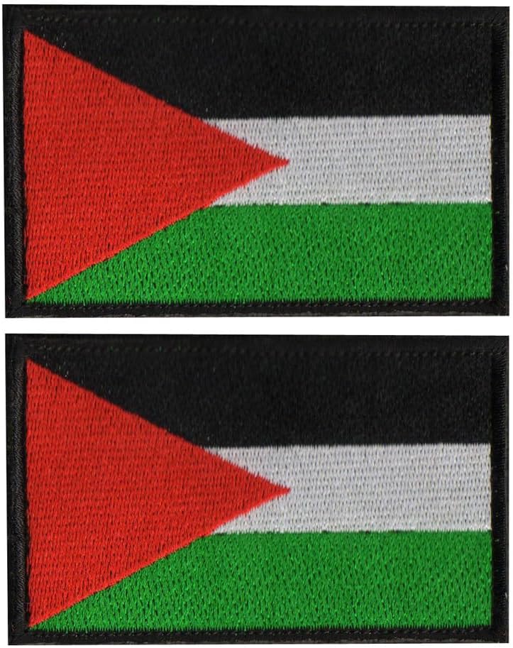 Amazon.com: 2 Pack Palestine Flag Patch Embroidered Palestine National Country Morale Badge ...