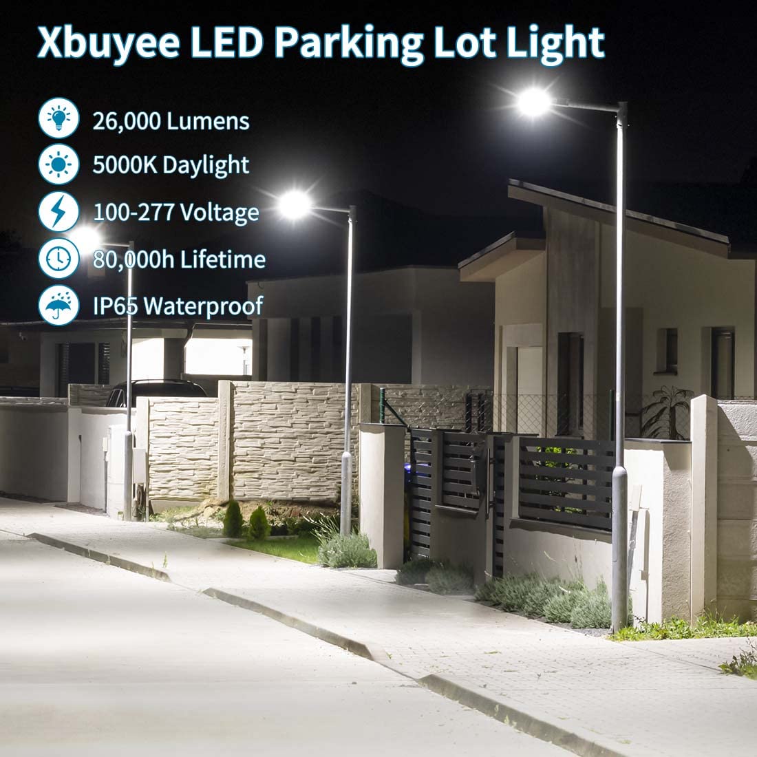 Xbuyee 240W LED Parking Lot Lights Outdoor LED Pole Lights with Slip ...