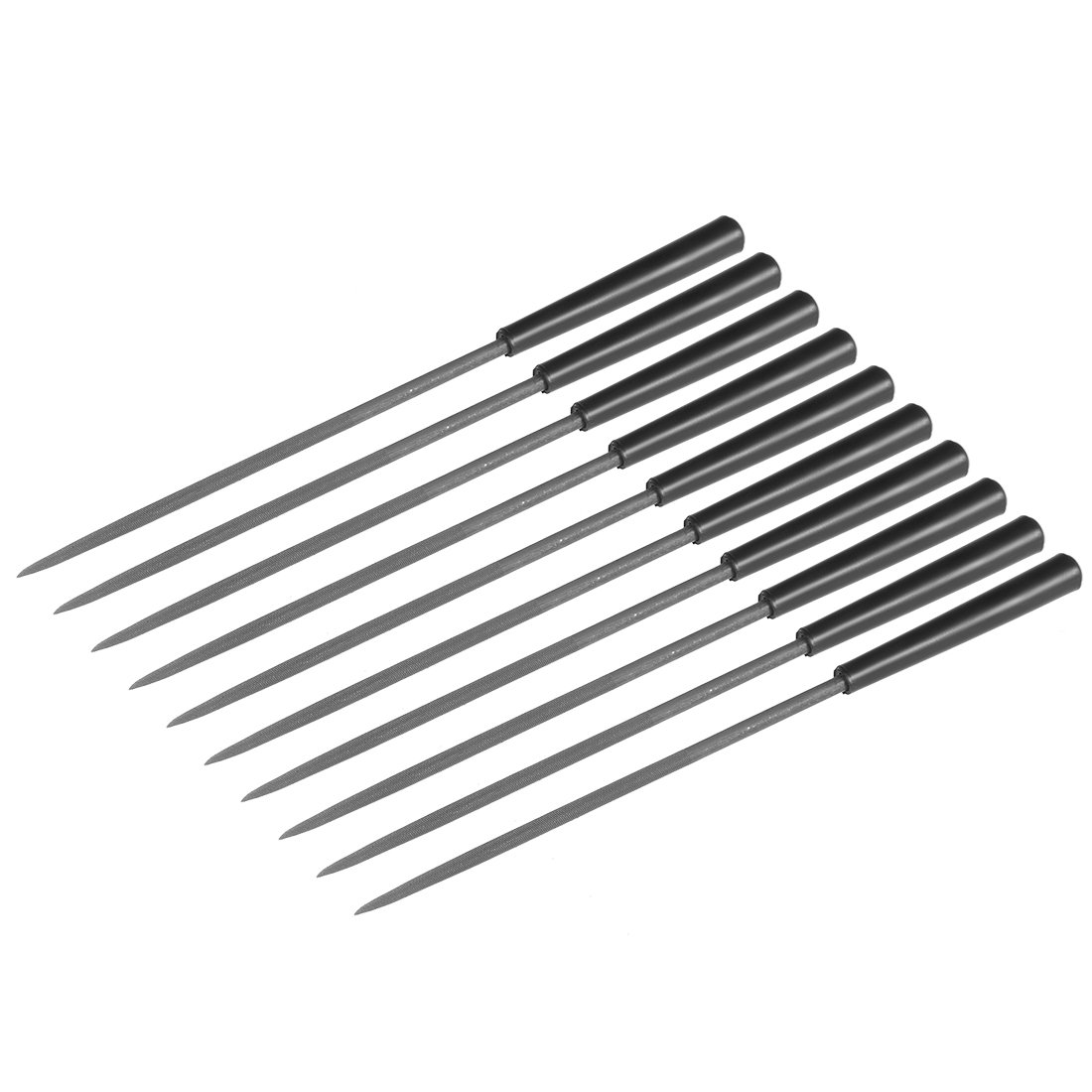 uxcell 10Pcs Second Cut Steel Round Needle File with Plastic Handle ...