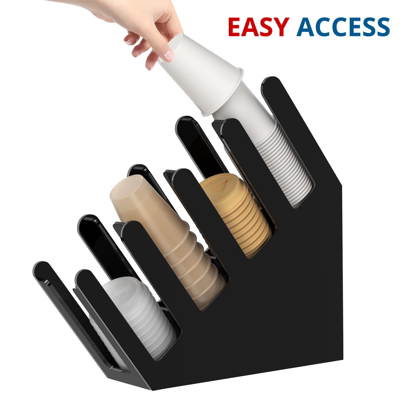 Snapklik.com : Acrylic Cup And Lid Holder, 4 Compartment, Slanted Hot ...