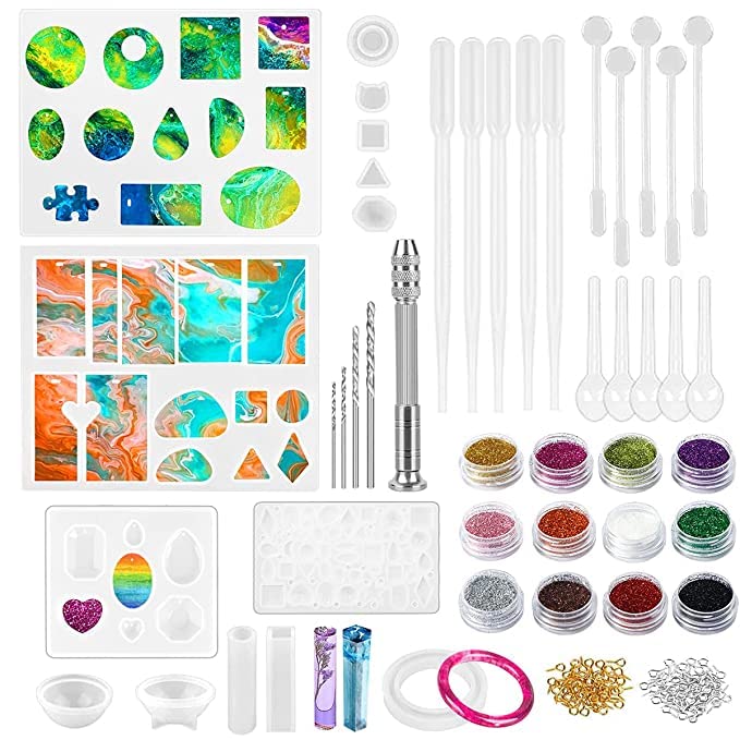 Trexee Resin Mould Set DIY Making Tool Resin Jewelry Molds Crystal ...