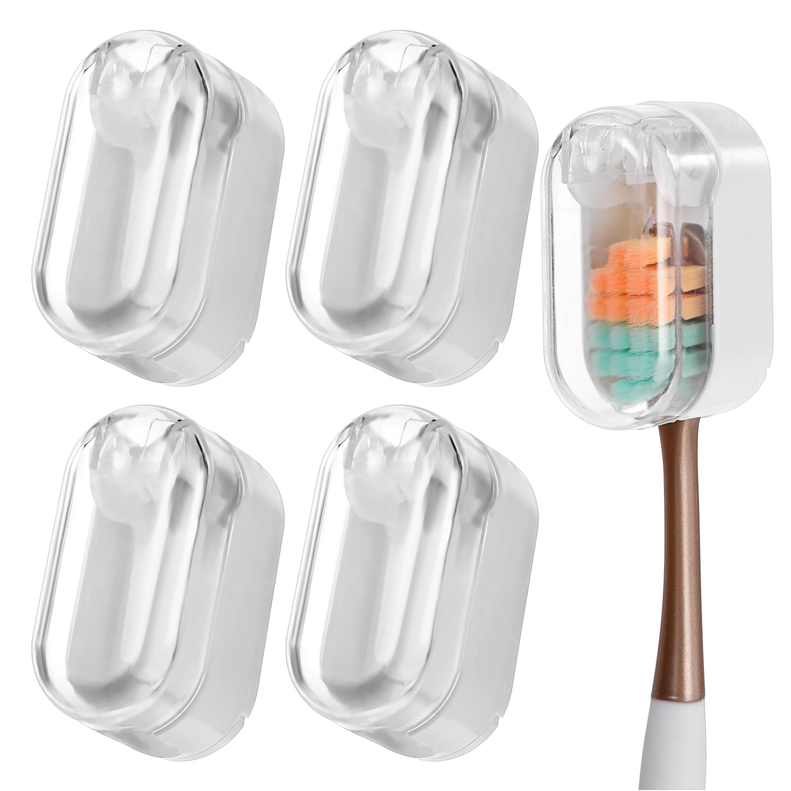 Amazon.com: Nogeqi 4 Count Travel Toothbrush Cover, Toothbrush Caps ...