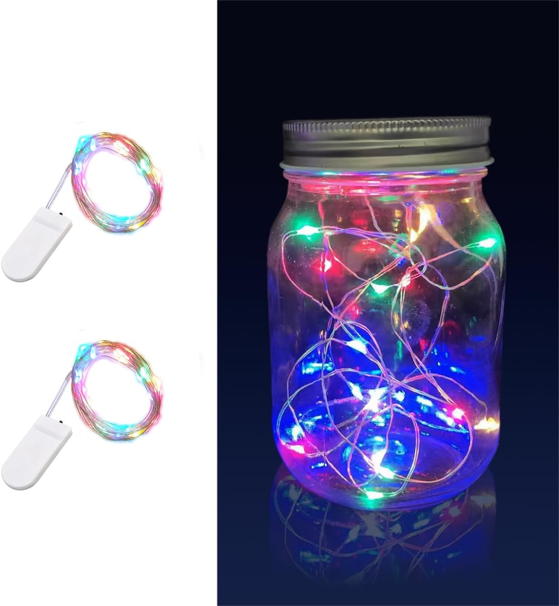 Amazon.com: Kangheshun 2 Pack Multi Color Led Fairy Lights Battery Operated String Lights ...