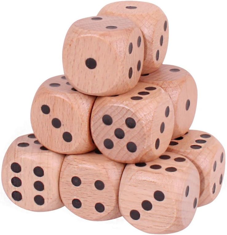 Bigjigs Toys Giant Wooden Dice (12 Pieces) - Large Dice Set ...