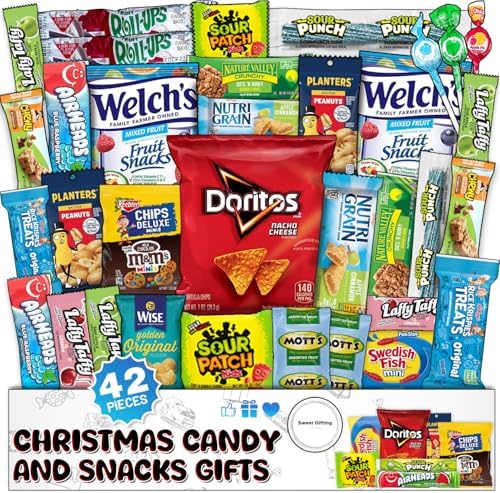 Amazon.com : Snack Box Christmas Care Package (120 Count) Variety ...