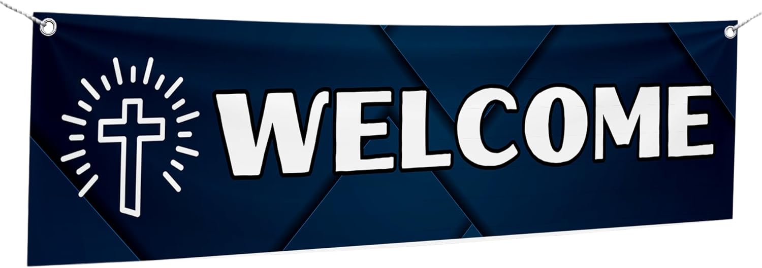 Amazon.com : Welcome Large Banners and Signs for Outdoor by Mavis ...