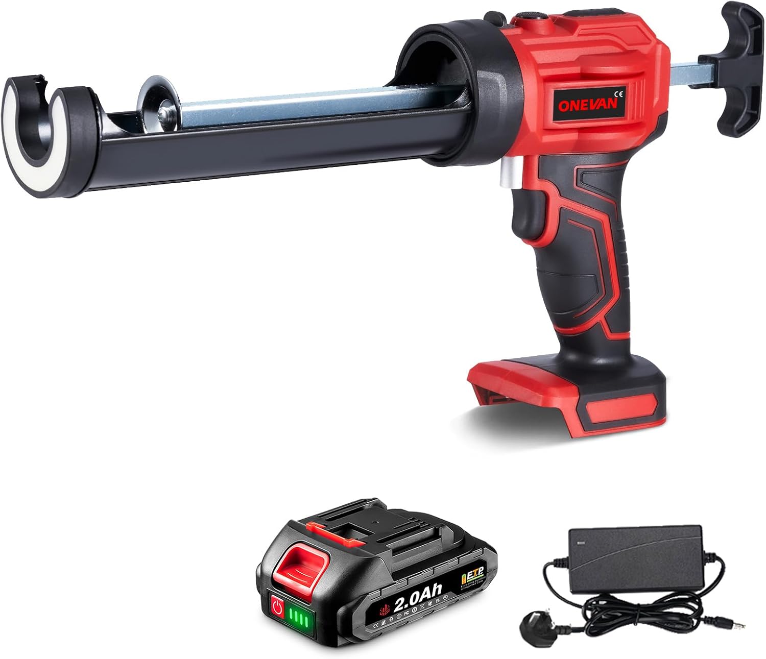 Cordless Caulking Gun Electric Sealant Gun - 4 Adjustable Speeds 300ML ...