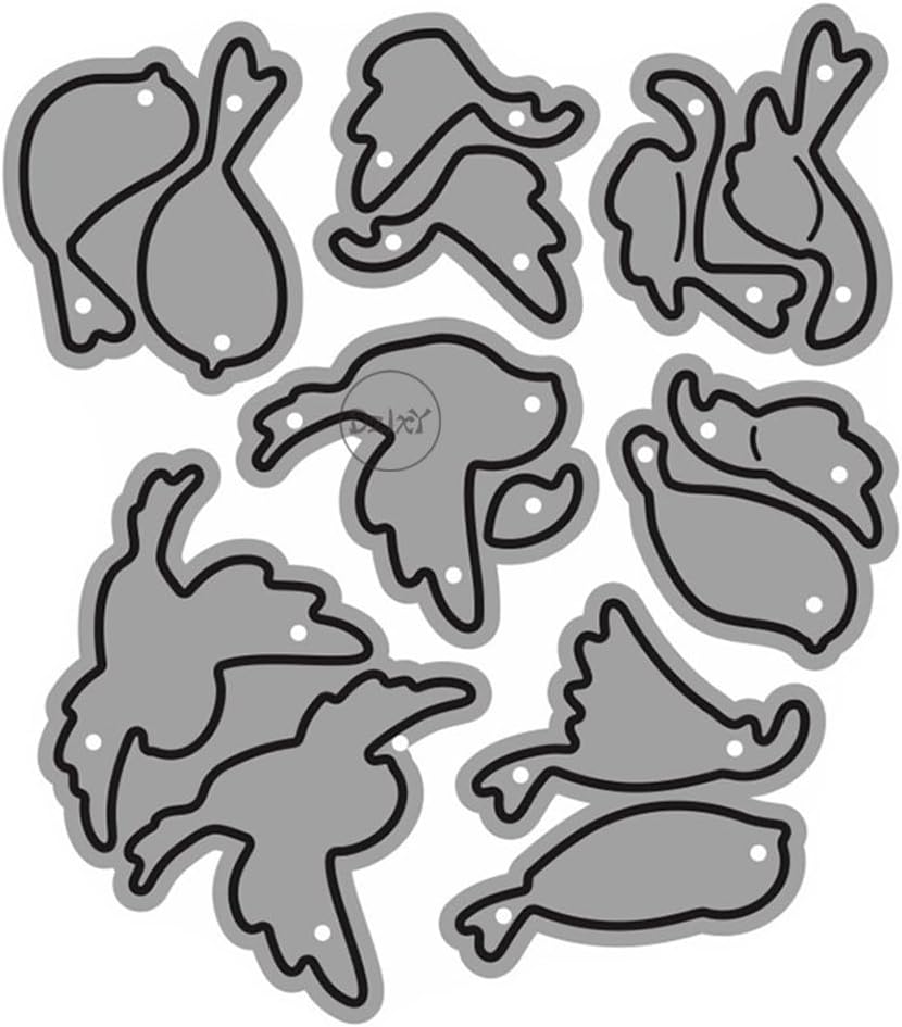 DzIxY Shadow Combined Birds Metal Cutting Dies for Card Making Kit ...