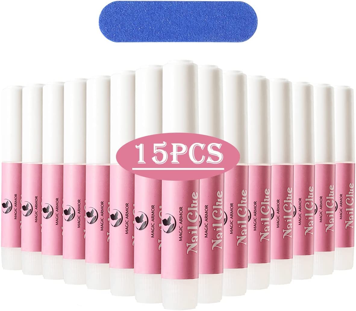 15PCS Nail Glue for Acrylic Nail Tips Glue Professional False Nails ...