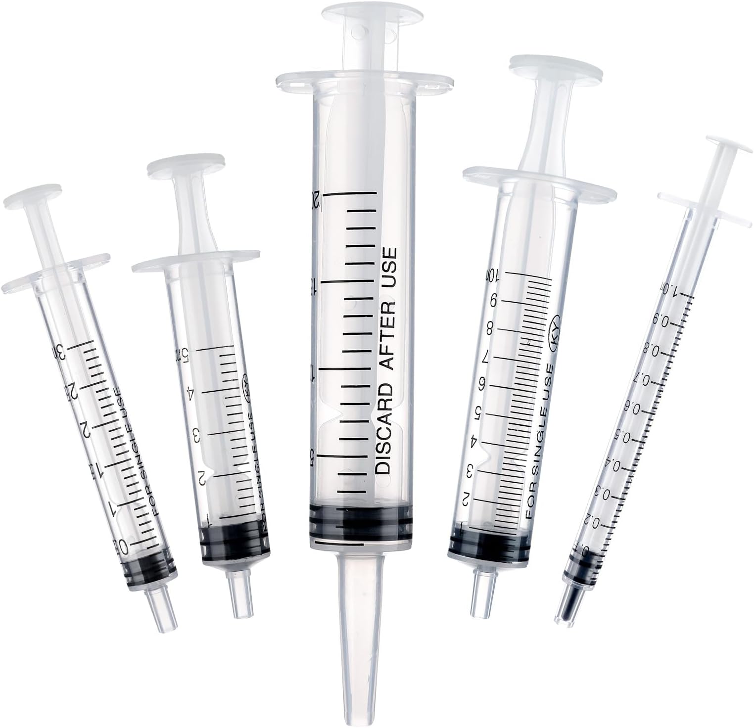 Amazon.com: AOZUO 5 PCS Plastic Syringe, 1ml 3ml 5ml 10ml 20ml Feeding ...