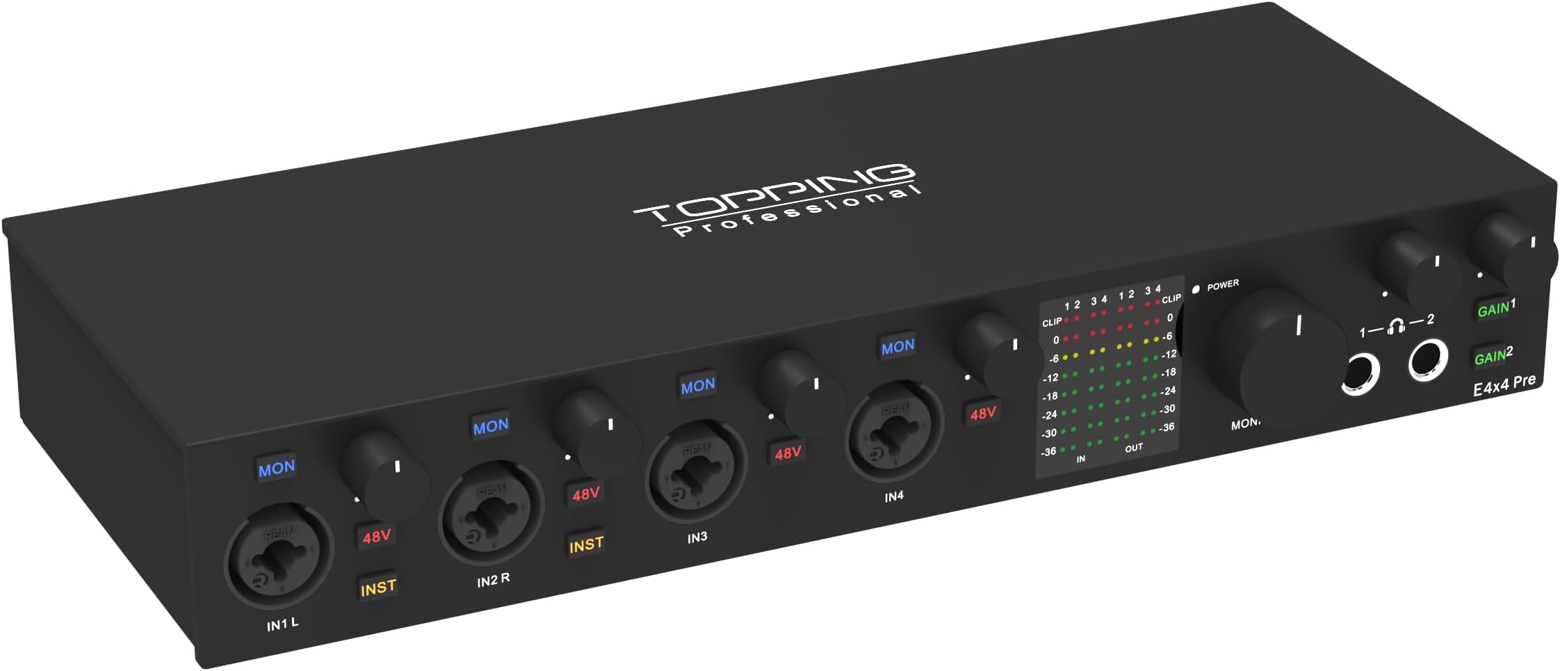 Amazon.com: TOPPING E4X4 Pre USB Audio Interface - Dual USB-C Ports ...