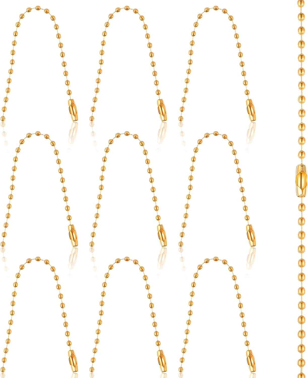 Amazon.com: 10 Pcs Gold Ball Chain 4.7 Inch Bead Extension Keychain ...