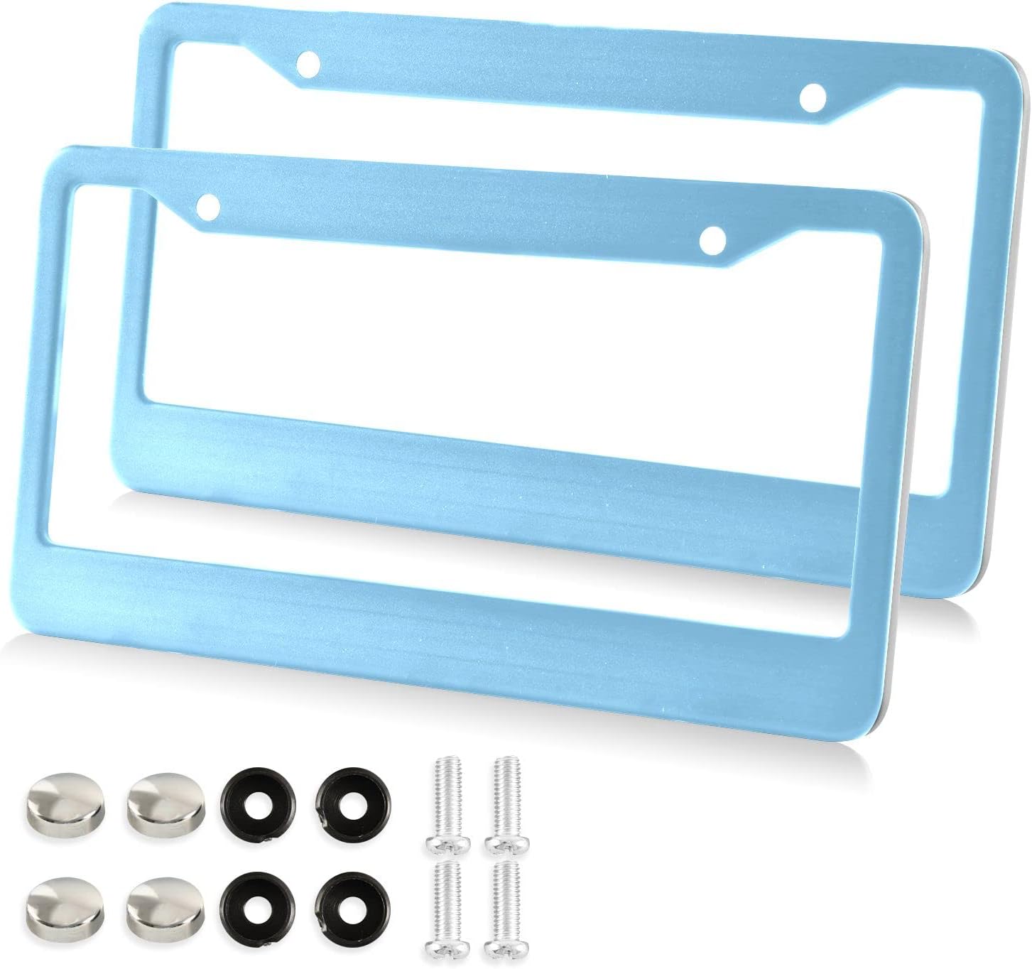 Amazon.com: Light Blue License Plate Frames 2 Pack Car License Plate ...