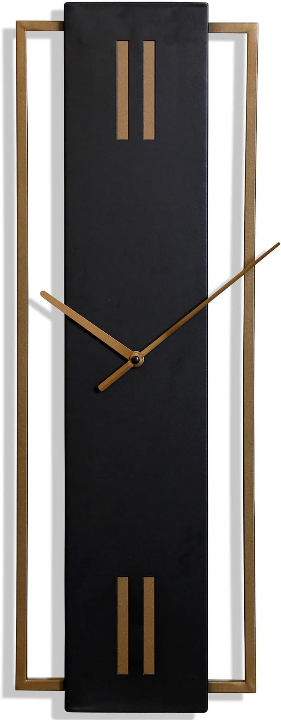 Amazon.com: Slim Time Mid-Century Metal Wall Clock Black Gold Mid ...