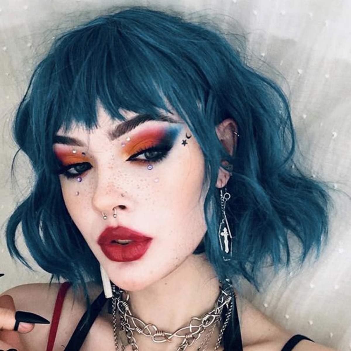 Amazon.com : Ariqutba 14 Inch Short Curly Wavy Bob Wigs for Women ...