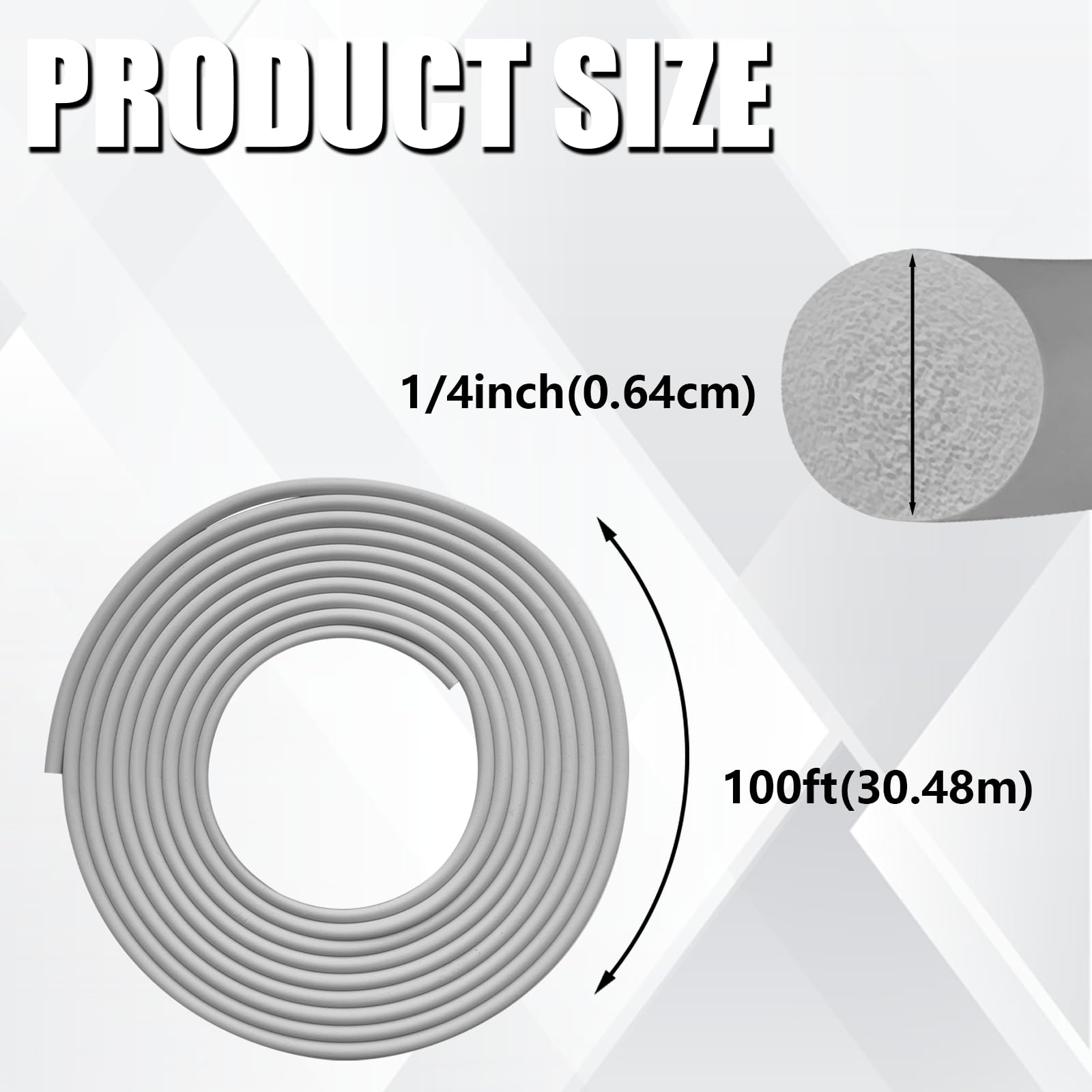 Snapklik.com : Backer Rod 1/4 Inch, EPDM Rubber Foam Caulk Saver 100 ...