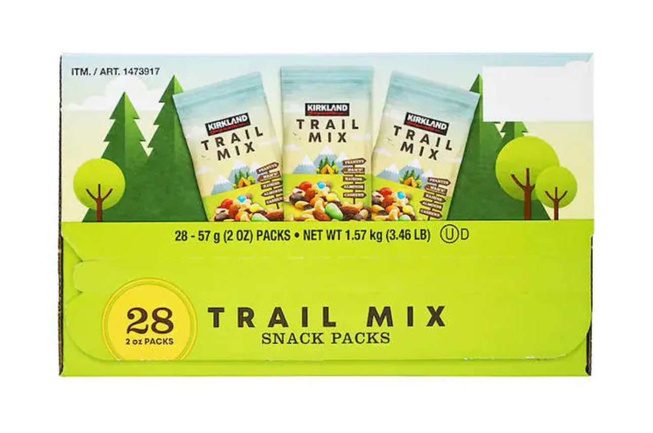 Amazon.com: Kirkland Signature Trail Mix Snack Packs, 2 Oz Individual ...