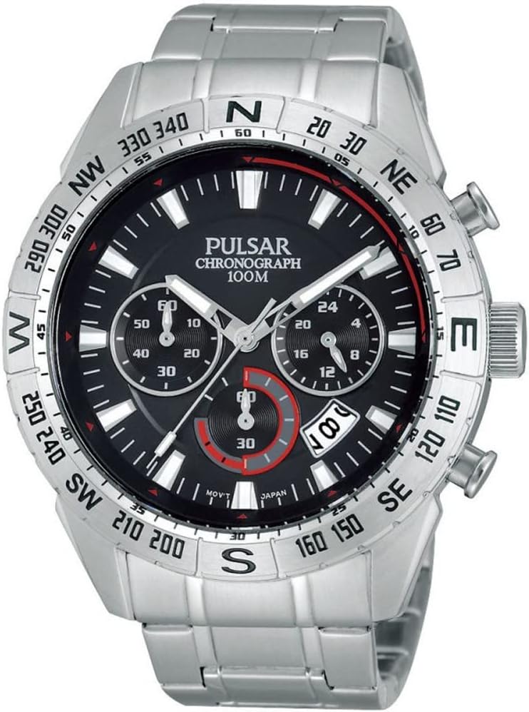 Pulsar Active Mens Analogue Quartz Watch with Stainless-Steel Bracelet ...
